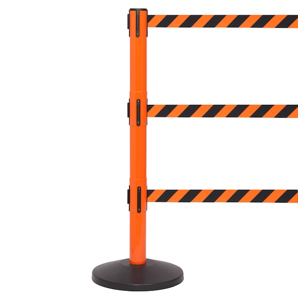 Queue Solutions SafetyPro Triple 250, Orange, 11' Yellow/Black CAUTION WET FLORR Belt ...